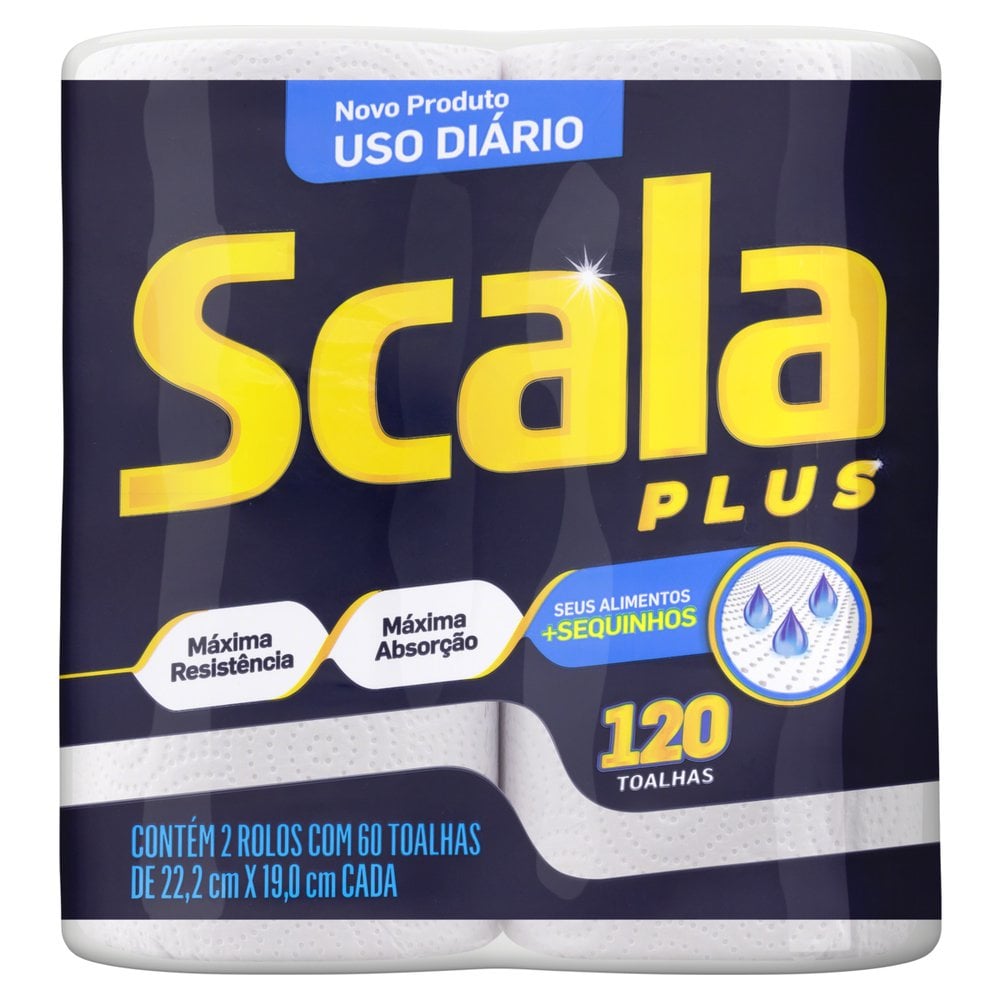 Toalha De Papel Scala Plus Pacote 2 Unidades 60 Folhas Cada Trimais