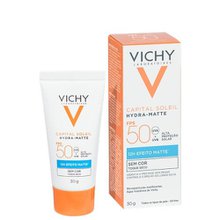 Protetor Solar Facial Vichy Capital Soleil Hydra-Matte sem cor, FPS 50 ...