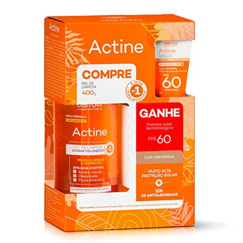 Kit Darrow Actine Gel de Limpeza 400g + Protetor Solar Cor Universal Fps 60 20g | Drogaria Nossa ...