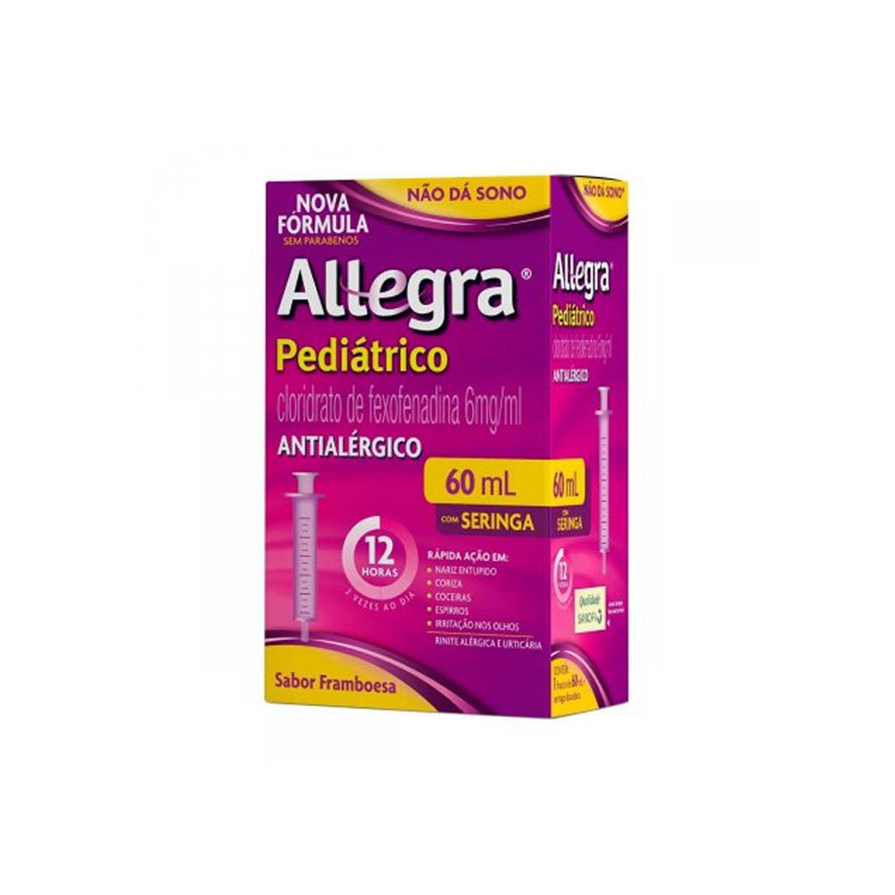 Antialérgico Infantil Allegra Pediátrico 6mg/ml Suspensão Oral 60ml ...