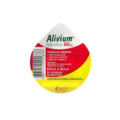 Alivium Cápsula 400mg, blíster com 3 cápsulas moles | Drogaria Nossa Farma