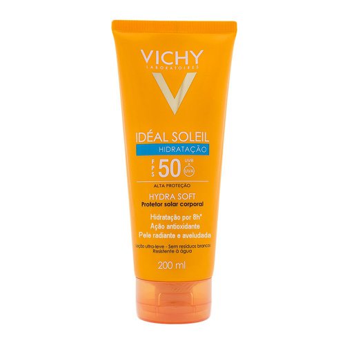 Protetor Solar Corporal Vichy Idéal Soleil Hydrasoft FPS 50 com 200mL ...