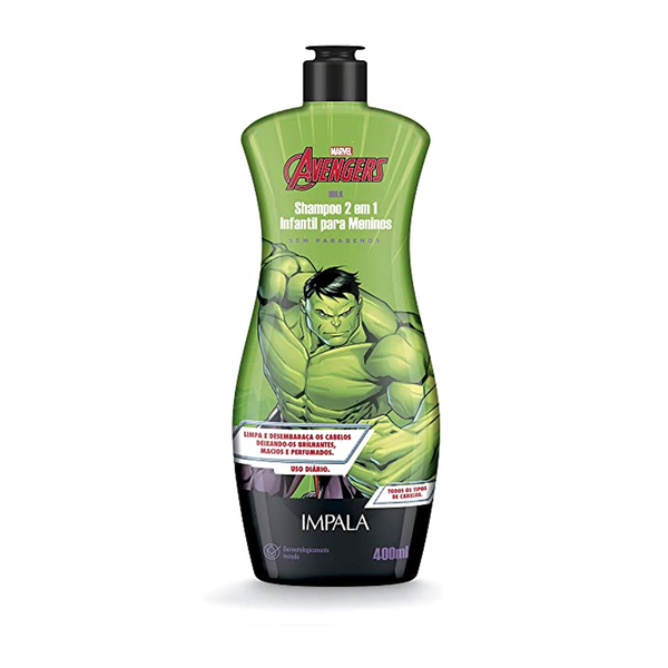 Shampoo Infantil Impala Marvel Hulk 2 em 1 400ml | Cigana Beleza