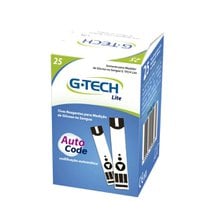 Tiras Reagentes Aparelho de Glicemia G-Tech Lite 25 Tiras