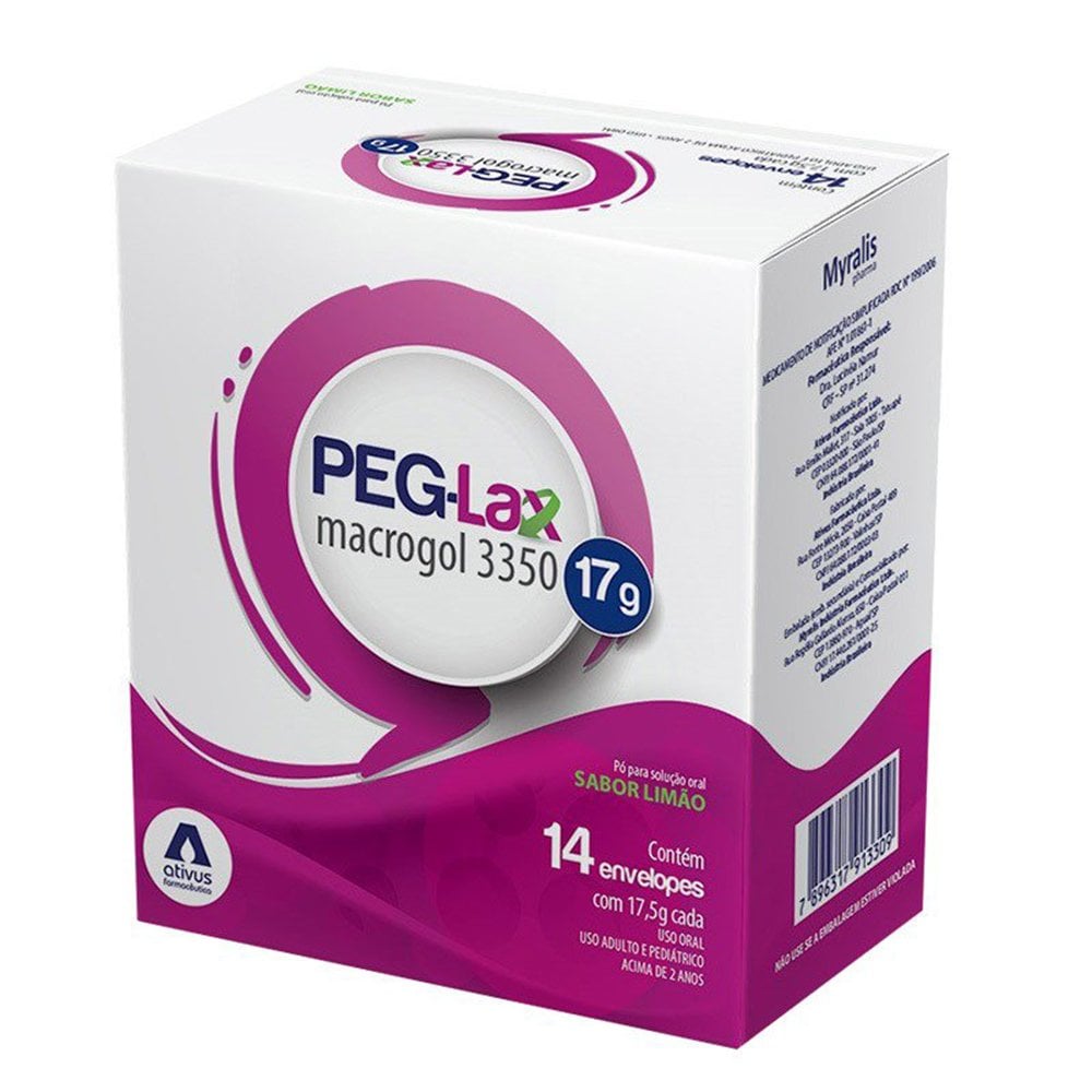Peg Lax Caixa Com 14 Sachês De 17 5g De Pó Para Solução Oral Sabor