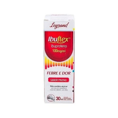 Ibuflex Suspensão Oral 100mg/mL, caixa com 1 frasco gotejador com 30mL ...