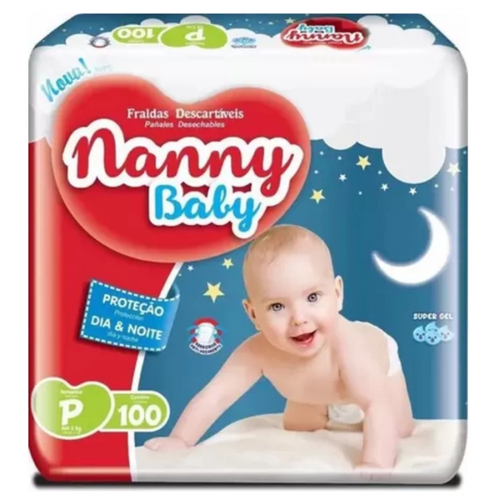 Fralda Nanny Baby P, pacote com 100 unidades