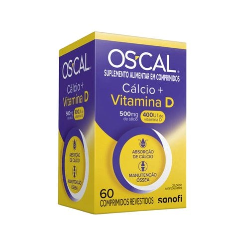 Os Cal D 500mg + 400UI 60 comprimidos revestidos Suplemento Vitamínico ...