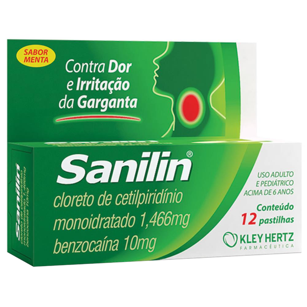 Pastilha Analgésica Sanilin Sabor Menta 12un Pastilha Analgésica Sanilin Sabor Menta 12un