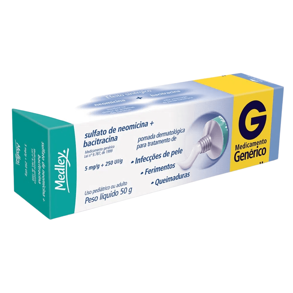 Sulfato de Neomicina + Bacitracina Zíncica Medley Pomada 50g