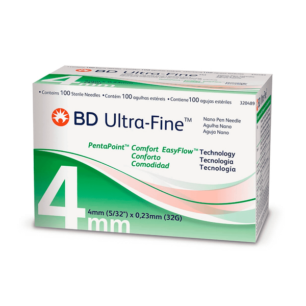 Agulha Descartável BD Ultra-Fine Penta Point 100 unidades com 4mm cada | DrogaVen – faz bem