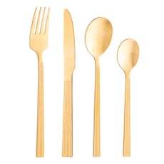 Faqueiro Aço Inox Athenas Dourado 16 Peças Wolff 220061 | Empório da ...