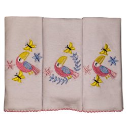 Fralda de Boca Lhama Rosa Malha 3 Peças | Essencial Enxovais