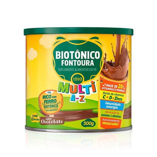 Biotônico Fontoura Multi A-Z Chocolate 300g | Farmácias Heroos