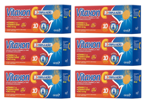 Kit 6 Vitaxon Tripla Ação Vitamina C + D + Zinco 6x 10 Cpr | Farmácias ...