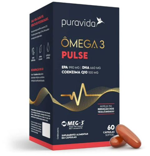 Ômega 3 Pulse - Puravida - 60 Cápsulas | Farmácias Heroos