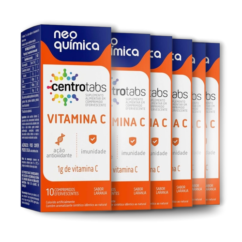 6x Centrotabs Vitamina C 1g 10 Comprimidos Eferv Neo Química ...