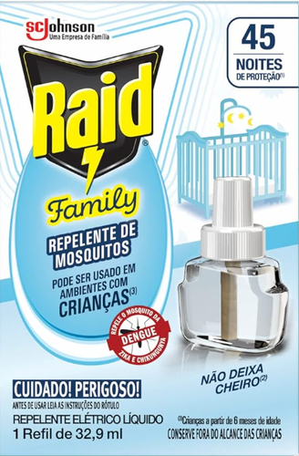Refil Repelente Elétrico Raid Líquido 45 Noites Family Refil ...