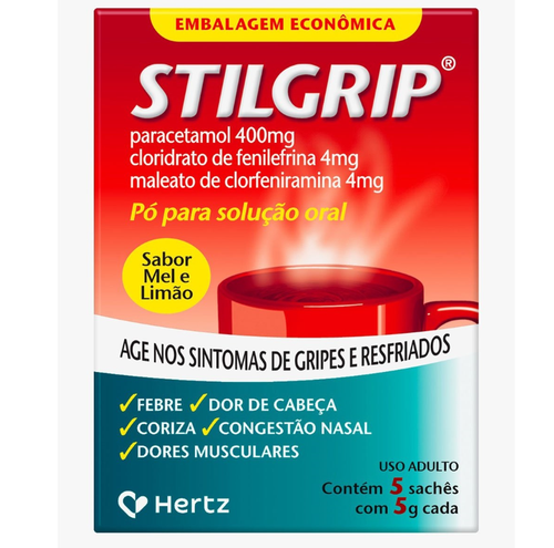 Stilgrip Sabor Mel e Limão 5 Sachês | Farmácias Heroos