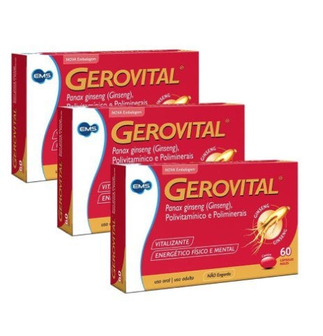 Kit 3x Polivitamínico Gerovital EMS 60 Cápsulas | Farmácias Heroos