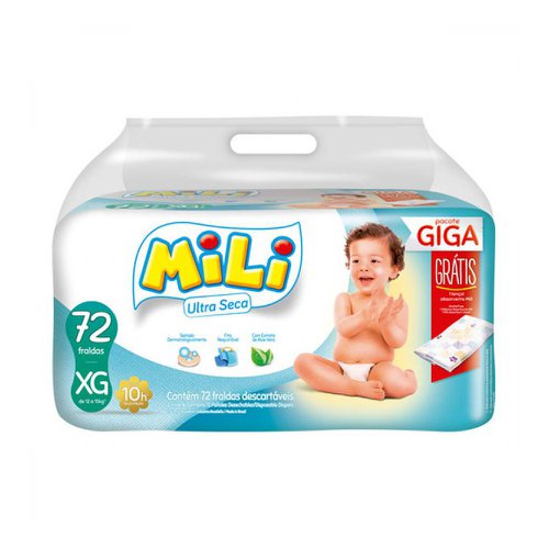 FRALDA MILI GIGA ULTRA SECA XG COM 72 UNIDADES
