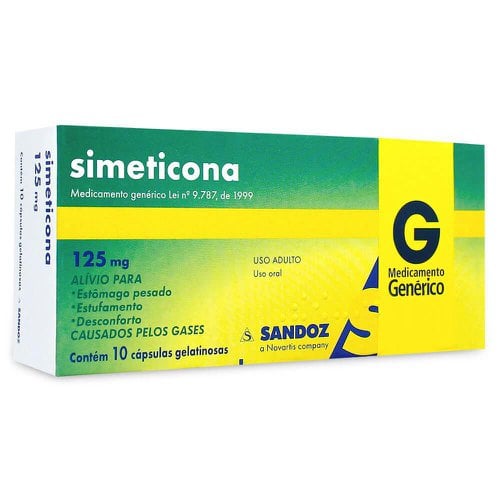 Simeticona 125mg com 10 comprimidos Genérico Sandoz