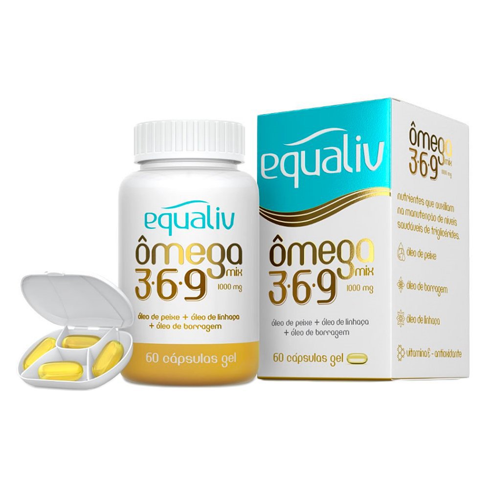 Omega Mix 3-6-9 Equaliv 1000mg, frasco com 60 capsulas gel