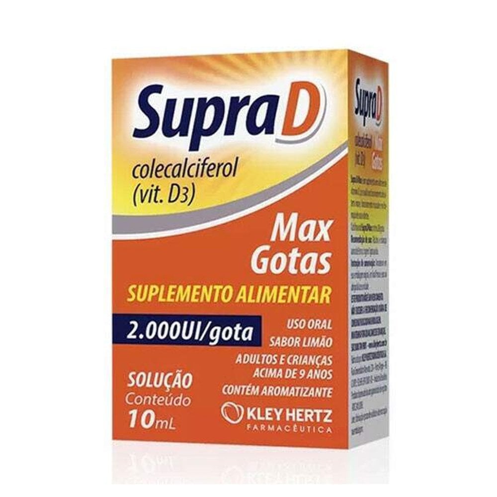 Supra D Max 2000 Ui Por Gota 10ml Vitamina D Hertz | Farmácias Heroos