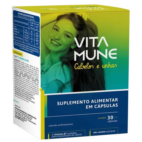 Vita Mune Cabelos e Unhas Com 30 Cápsulas