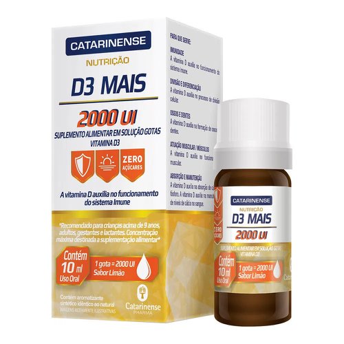 D3 Mais Vitamina D3 2.000UI 10ml Catarinense | Farmácias Heroos