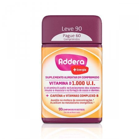 Addera + Energia Com 90 Comprimidos | Farmácias Heroos