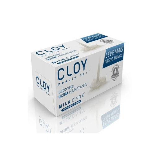 Kit 6 Sabonete Cloy Ultra Hidratante Milk Care Beauty Bar