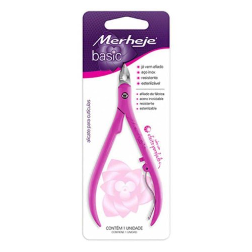 Alicate De Cutícula Merheje Basic Rosa Perolado