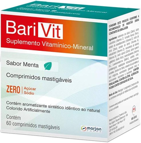 Barivit Sabor Menta 60 Comprimidos Mastigaveis | Farmácias Heroos