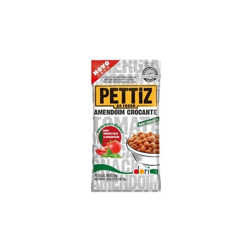 Amendoim Salgado Pettiz Tomate Seco e Manjericão Crocante 50g