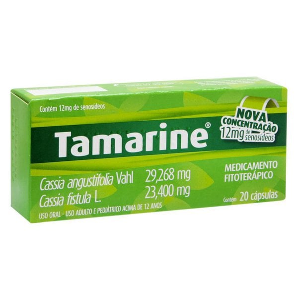 Tamarine 29,268mg + 23,400mg, caixa com 20 cápsulas