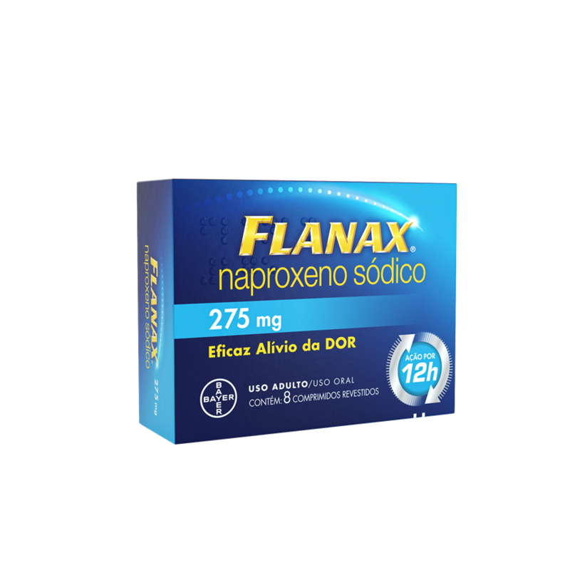 Flanax 275mg, caixa com 8 comprimidos revestidos