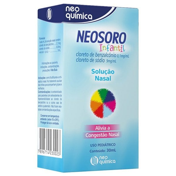 Neosoro Infantil 9mg/mL + 0.1mg/mL, caixa com 1 frasco com 30mL de ...