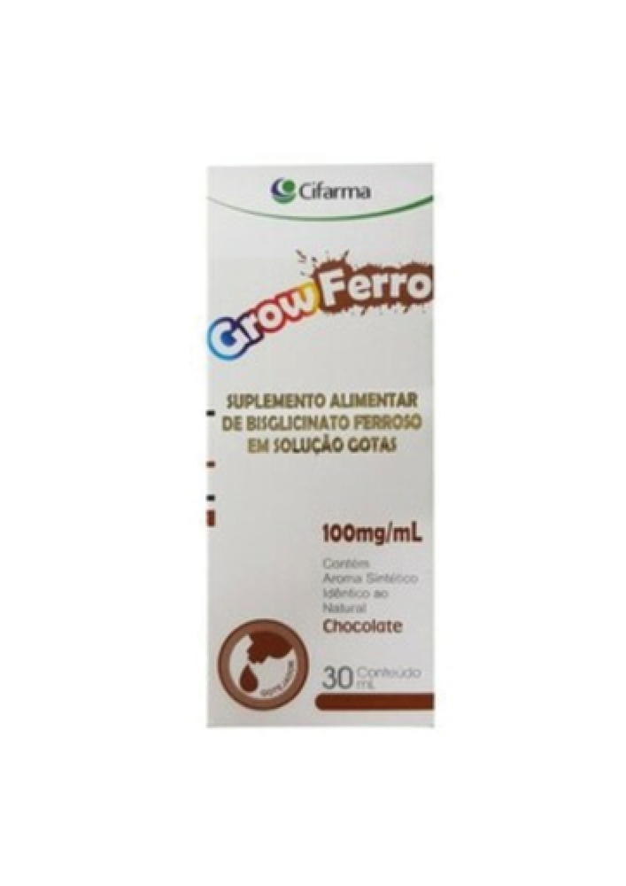 Suplemento Mineral Infantil Grow Ferro Sabor Chocolate 100mg mL Gotas ...