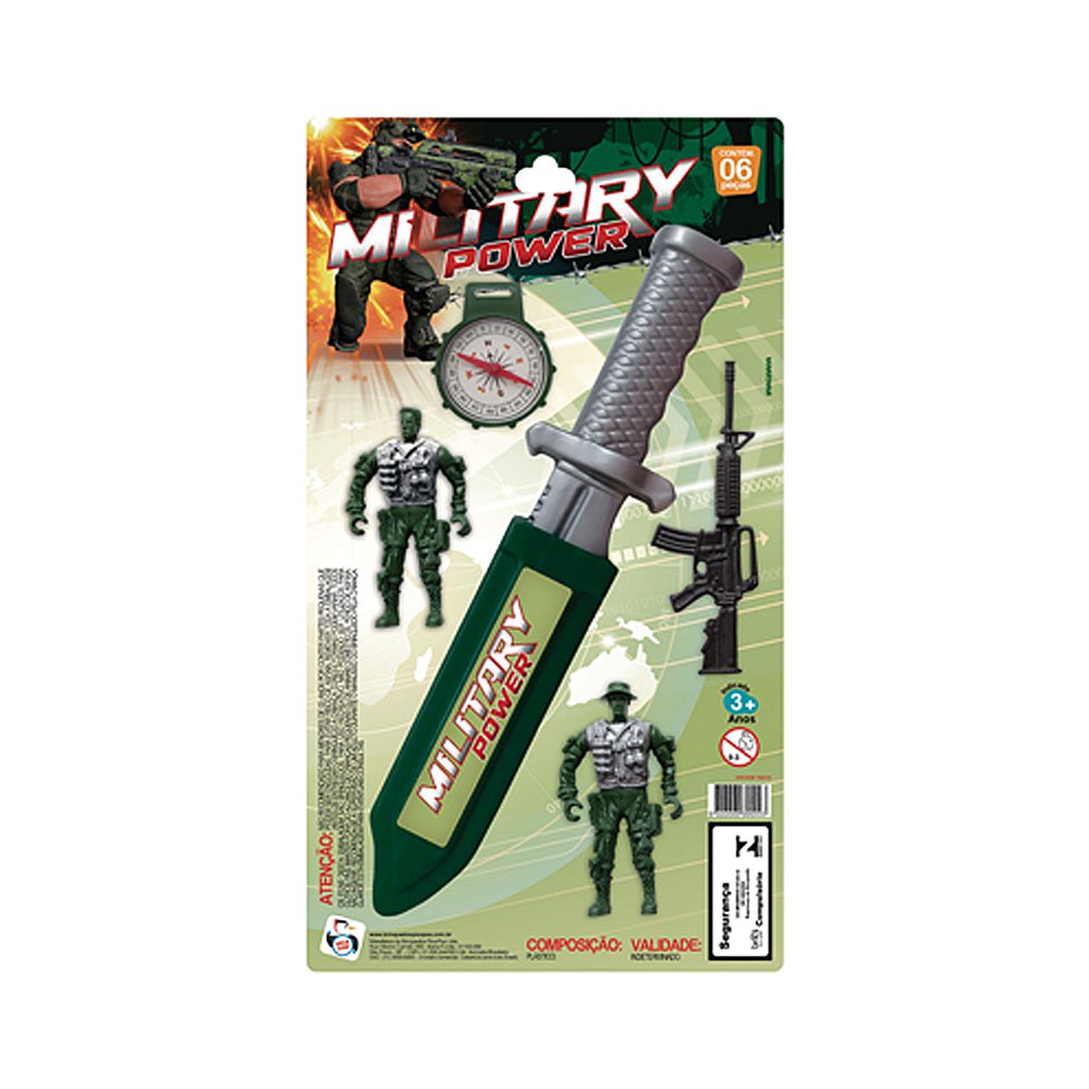 Kit Boneco Militar Com Espada E Acessórios - Feira da Madrugada SP