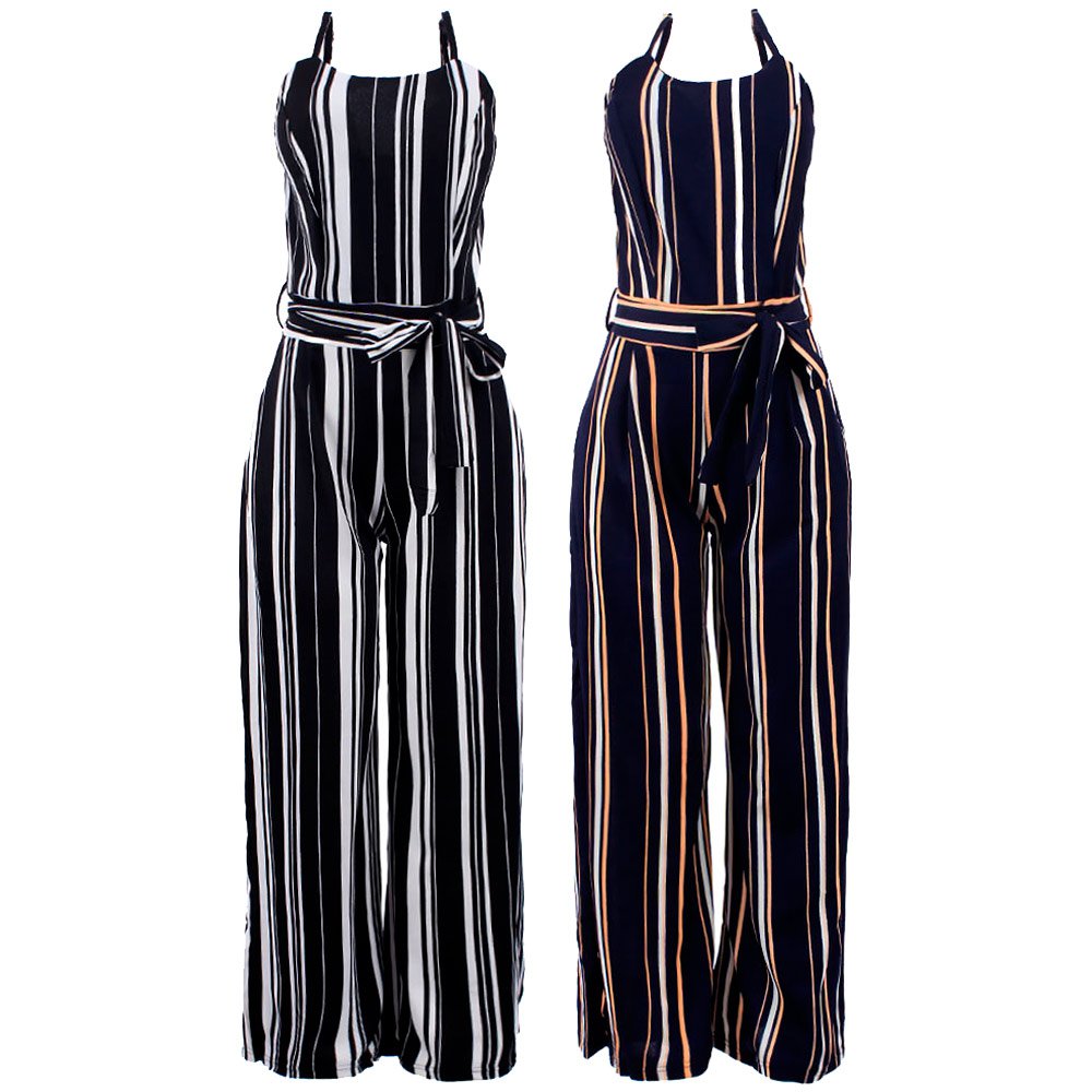 Kit 2 Macacões Femininos Listrados Com Bojo Promoção Atacado - Feira da ...