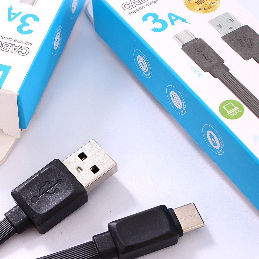 Cabo Usb Tipo C Turbo Metro Emborrachado Lehmox Le Feira Da Madrugada Sp