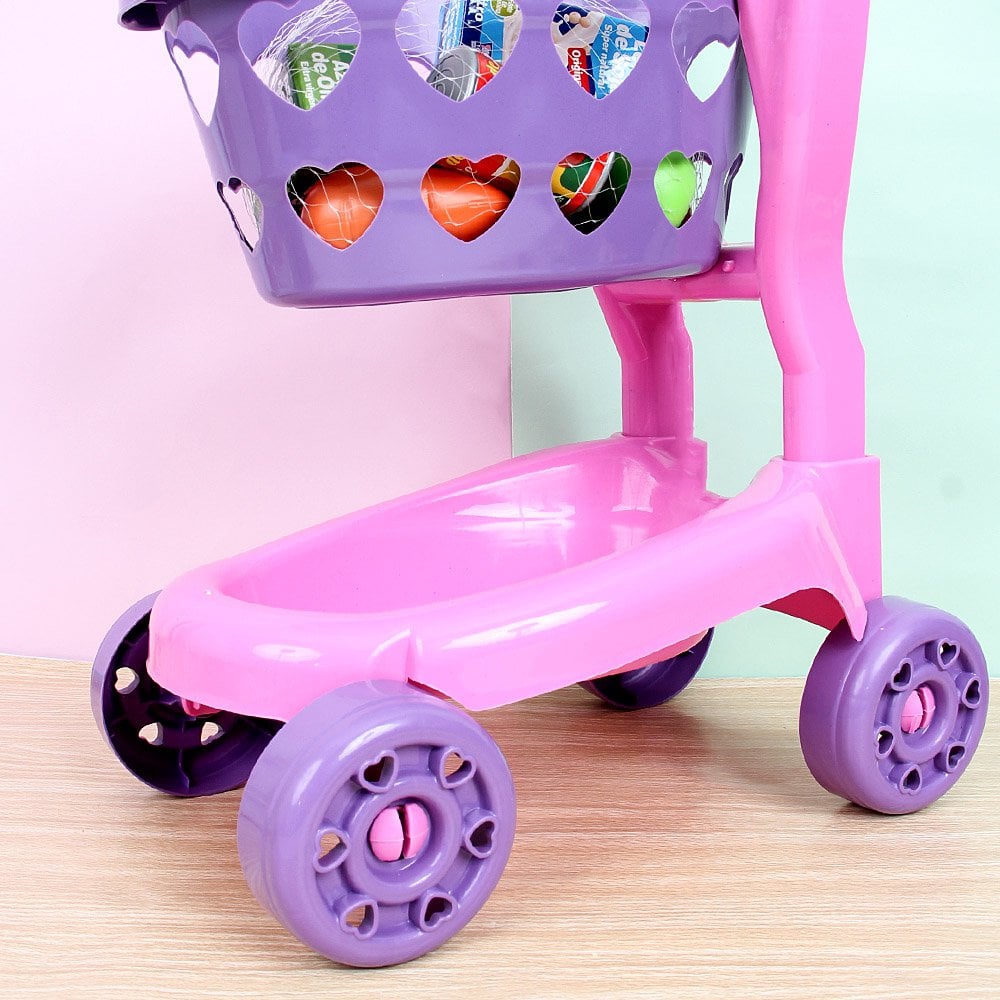 Carrinho Compras Brinquedo Infantil Rosa e Lilás Zuca Toys - Compre Agora - Feira da Madrugada SP