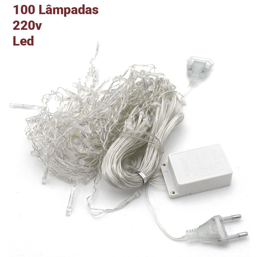 Pisca Pisca Cascata Branco Led 100 Lâmpadas 220V 2 Metros | Feira da ... Pisca Pisca Cascata Branco Led 100 Lâmpadas 220V 2 Metros | Feira da ...