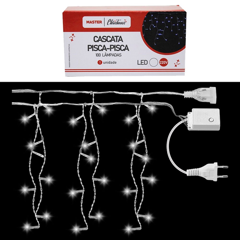 Pisca Pisca Cascata LED 127V 100 Lâmpadas 2,5M Branco - Compre Agora ... Pisca Pisca Cascata LED 127V 100 Lâmpadas 2,5M Branco - Compre Agora ...