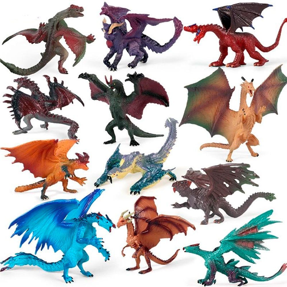 Dragão Em Miniatura Colecionável De Brinquedo 10cm Infantil Feira Da
