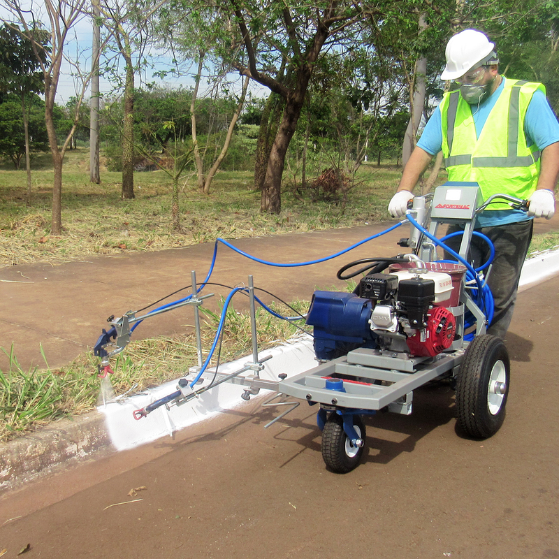 Máquina de Pintura Airless p/ Demarcação Viária 5,3L/min 5,5HP Fortemac ...
