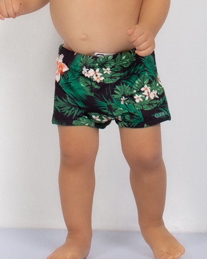 Sunga Box Infantil Hibisco Tropical | Guaili | Roupas de Praia Feminina ...