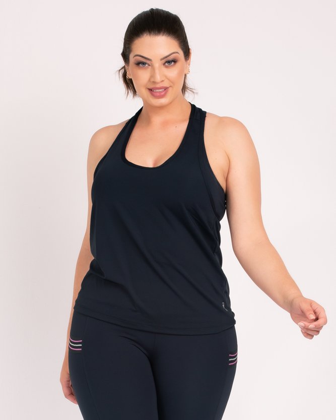 Regata com Elástico nas Costas Preto | Guaili | Roupas de Praia ...