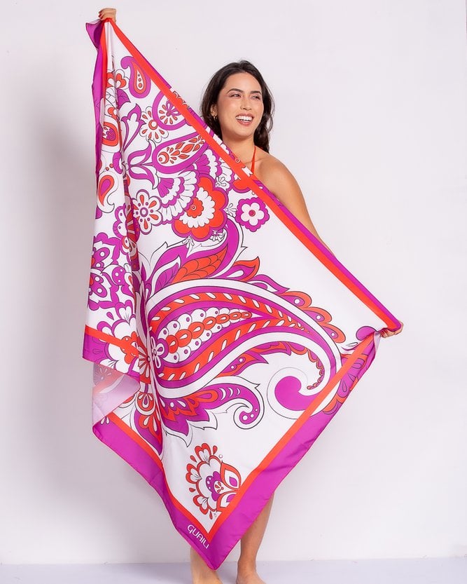 Saída de Praia Canga Pareô Estampa Cash Gaia | Guaili | Roupas de Praia ...